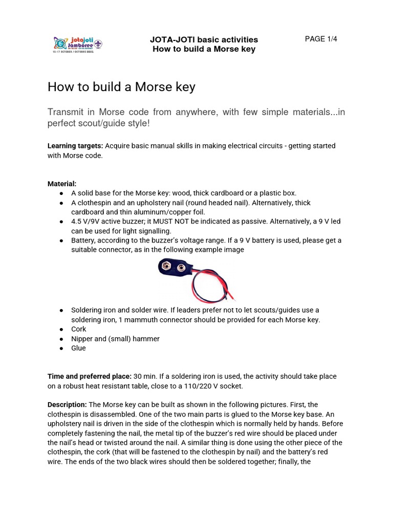 DIY Morse Key Construction Guide | PDF