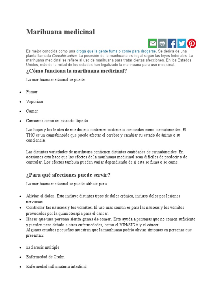 Marihuana Medicinal Explorar para Investigar | PDF | Cannabis (Droga ...