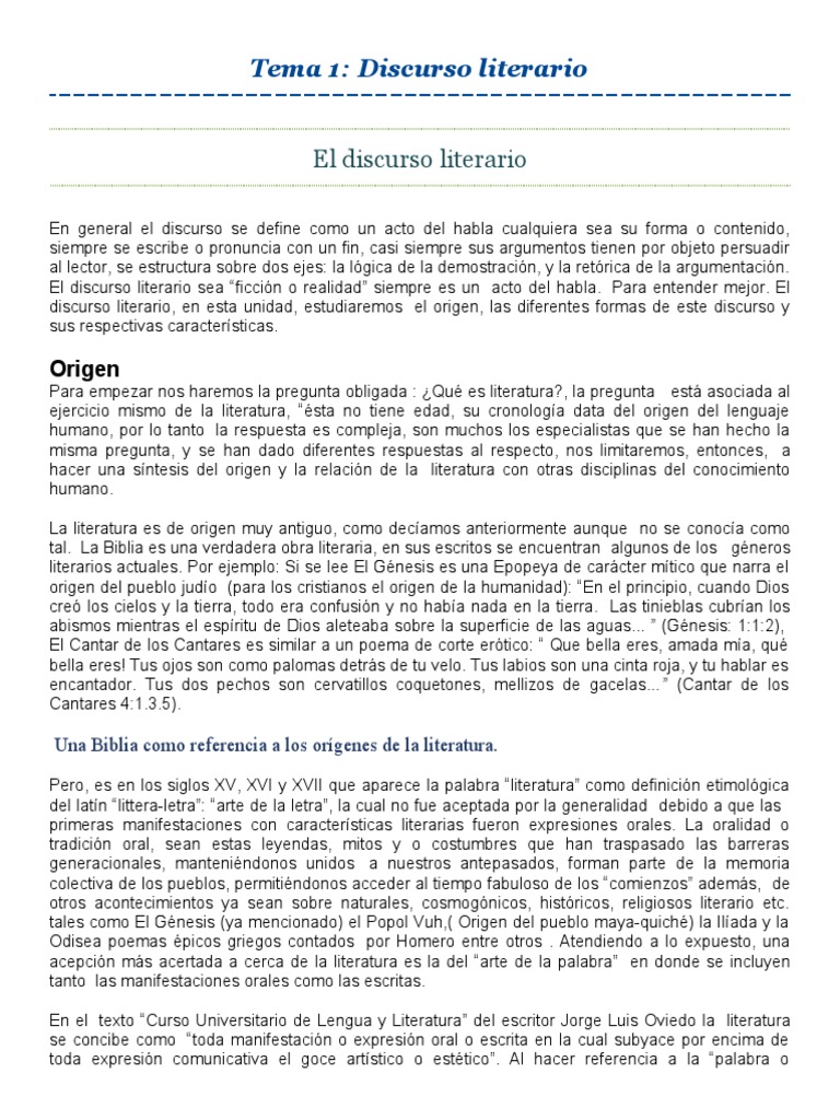 Discurso Literario | PDF | Prosa | Novelas