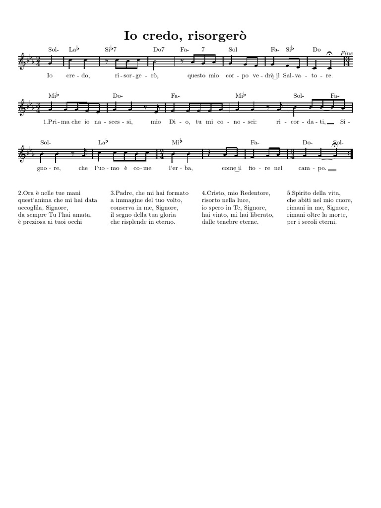 Io Credo Risorgerò 1 | PDF