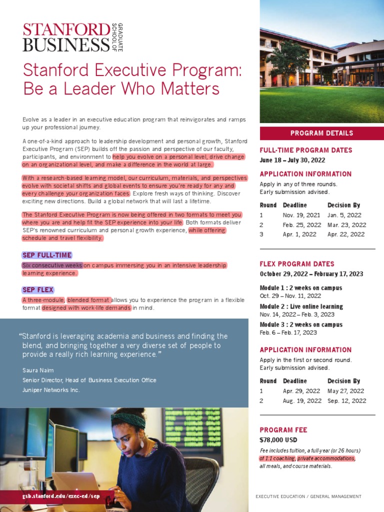 Stanford Executive Program | PDF | Leadership | Innovation