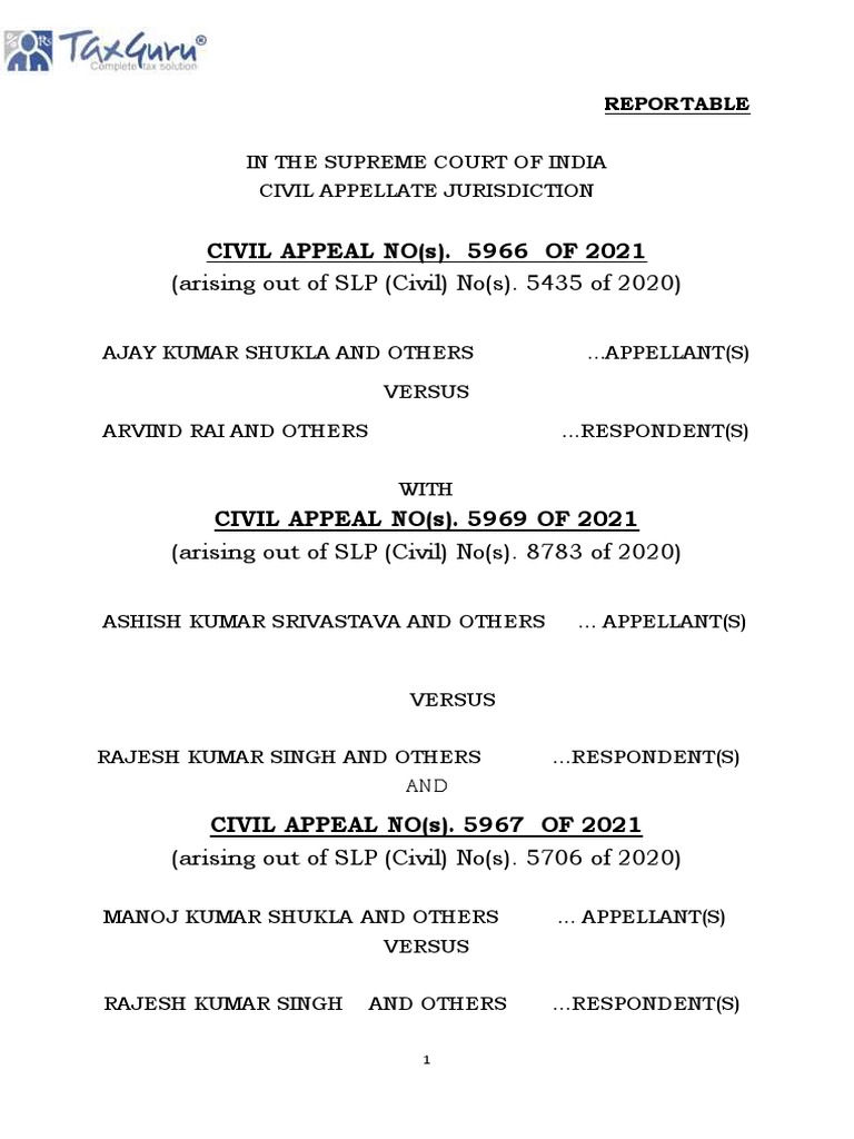 Ajay-Kumar-Shukla-Vs-Arvind-Rai (2021) (Right To Be Considered For Promotion Is A F.R.) (Para 37 ...