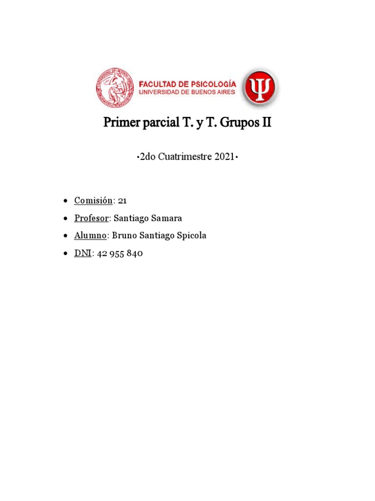 Primer Parcial Grupos | PDF