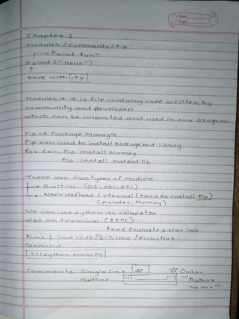 Python Handwritten Notes | PDF