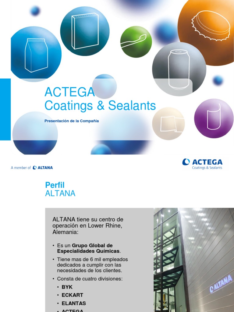 ACTEGA Company & Segment Presentation - Spa | PDF | Economias