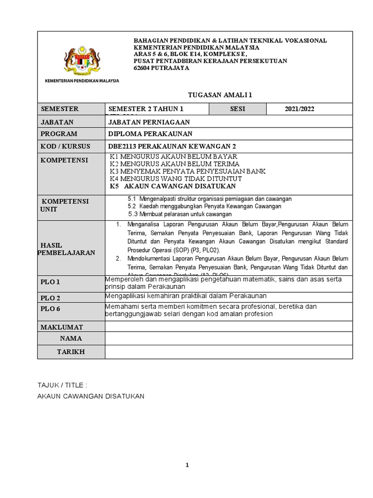 1.soalan Consold - Amali 1 (Bunga Raya Textiles) | PDF