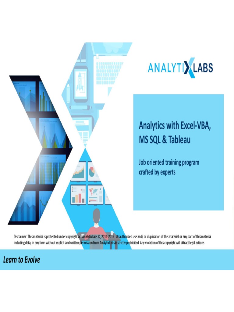 AnalytixLabs - Visualization & Analytics With Excel-VBA, SQL & Tableau | PDF | Microsoft Excel ...