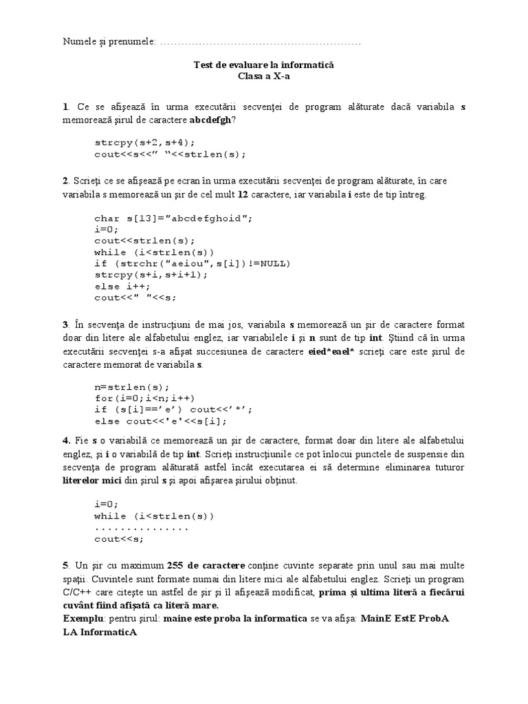 Test Siruri | PDF Test Siruri | PDF