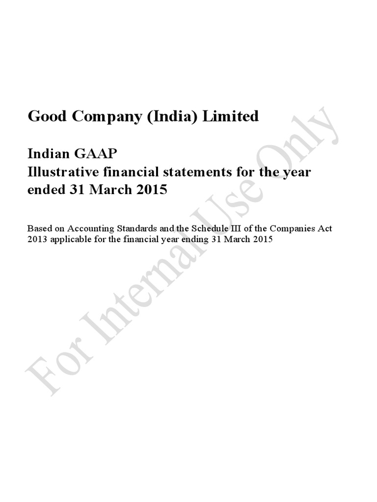 Indian GAAP Financial Statements 2015 | PDF | Audit | Financial Statement
