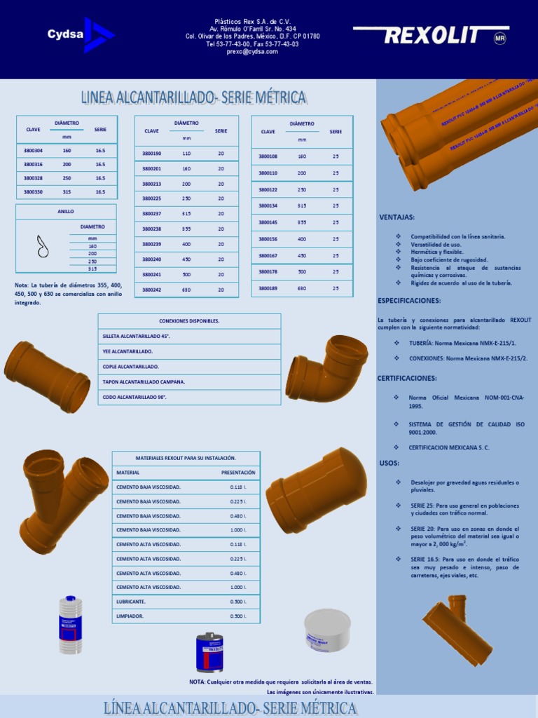 Catalogo PVC Alcantarillado Rexolit | PDF
