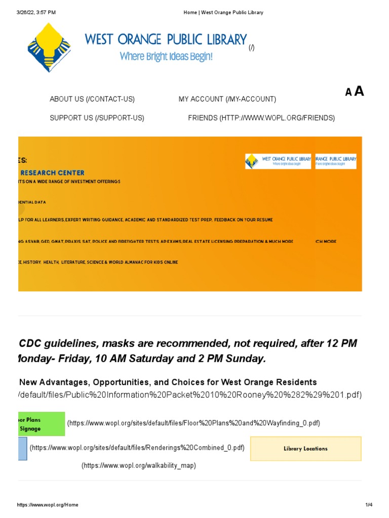 Home - West Orange Public Library | PDF