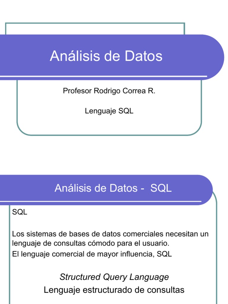 Clase SQL - Analisis de Datos | PDF | SQL | Bases de datos