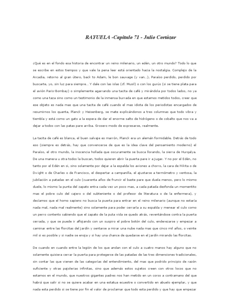 RAYUELA Capitulo 71 Julio Cortázar | PDF | Naturaleza
