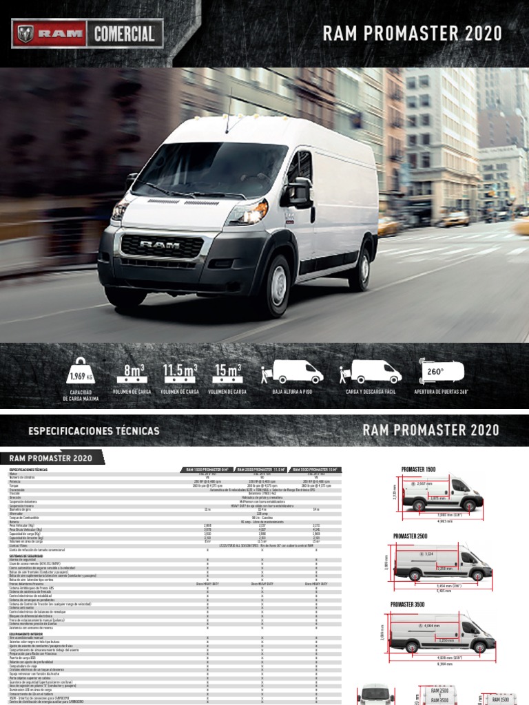 Ram Promaster 2020 Ficha Tecnica | PDF | Sistema de freno antibloqueo ...