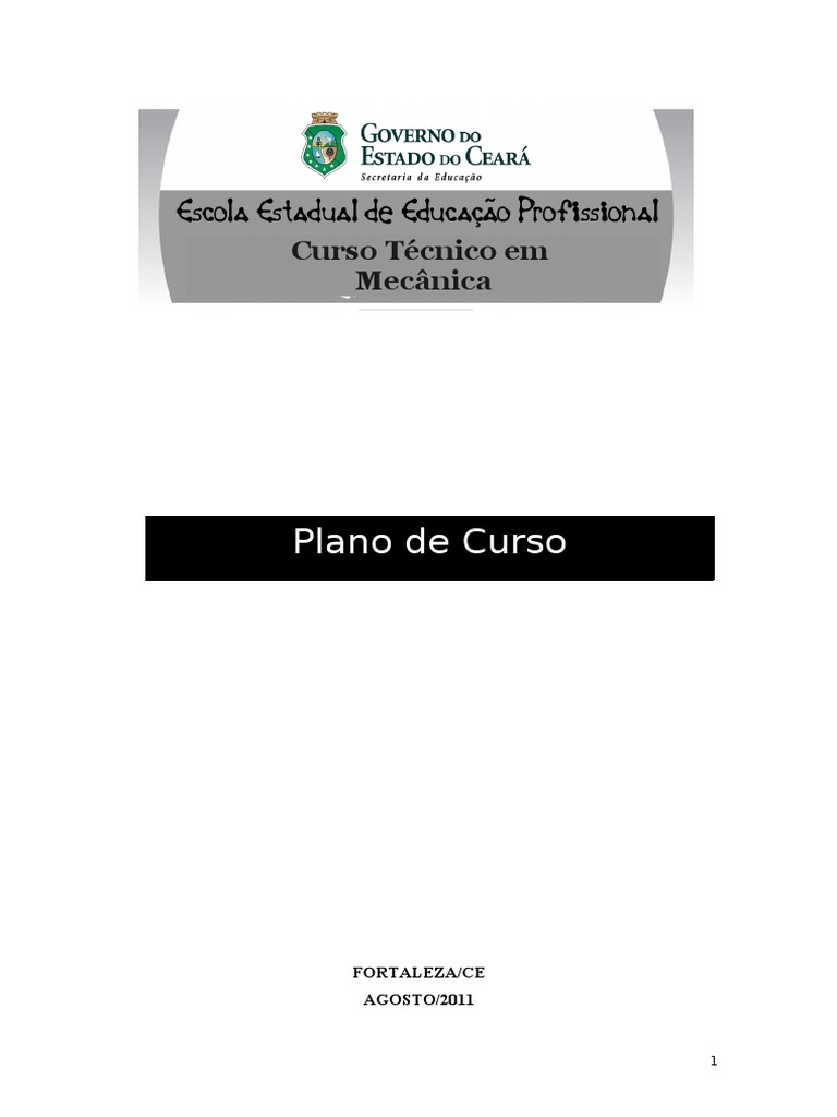 MECÂNICA - Plano de Curso | PDF | Desenvolvimento profissional ...