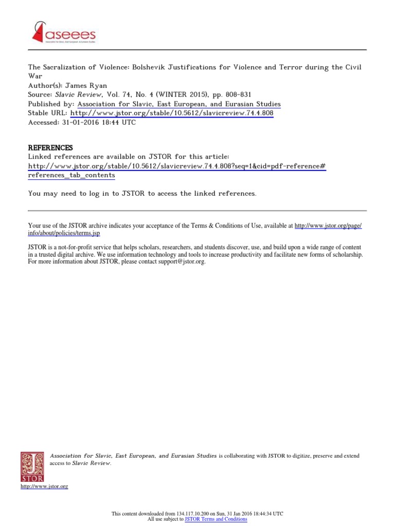 Ryan, J. - The Sacralization of Violence: Bolshevik Justifications For Violence and Terror ...