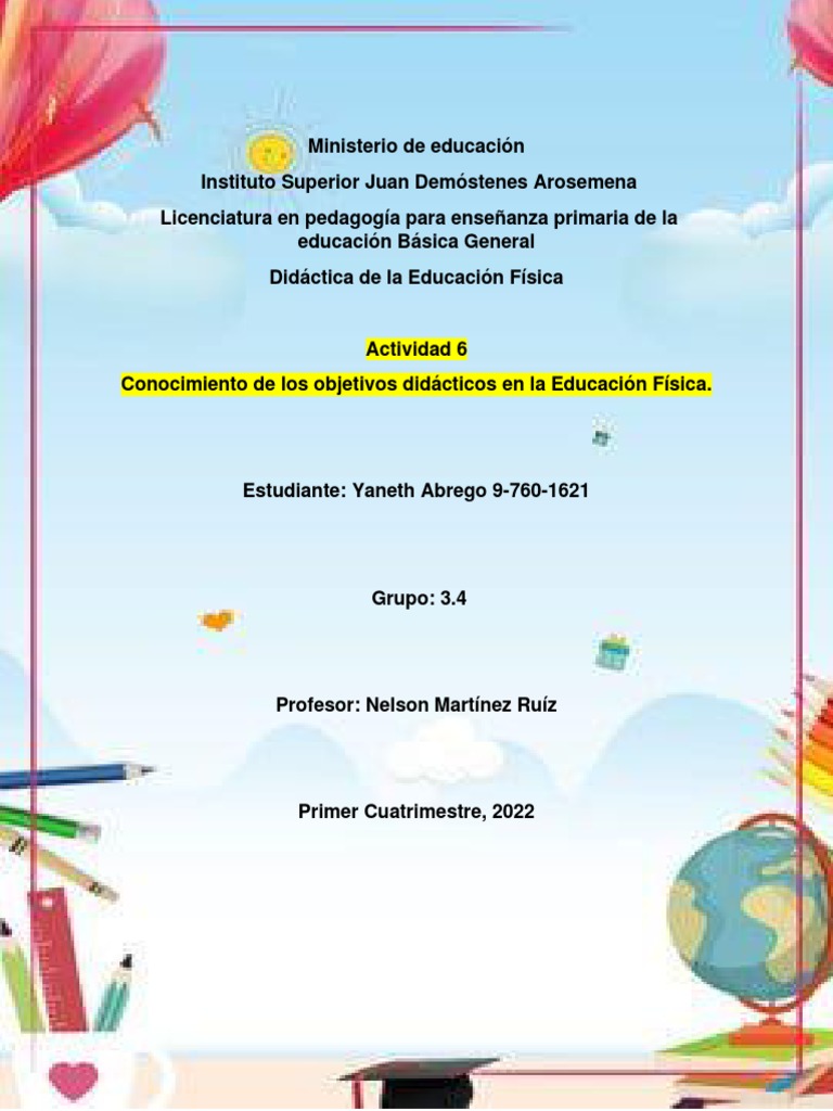 Grupo 3.4 Actividad 6 - Yaneth Ábrego | PDF | Cognición | Aprendizaje
