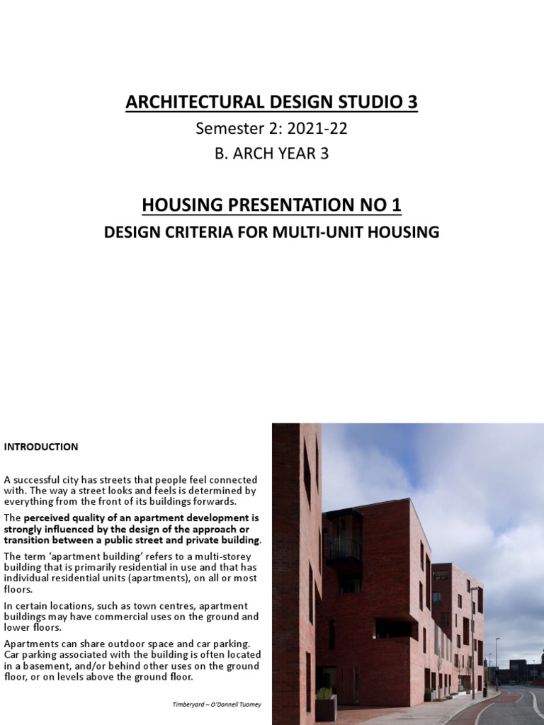 Multi-Unit Housing Design Guide | PDF | Apartment | Building