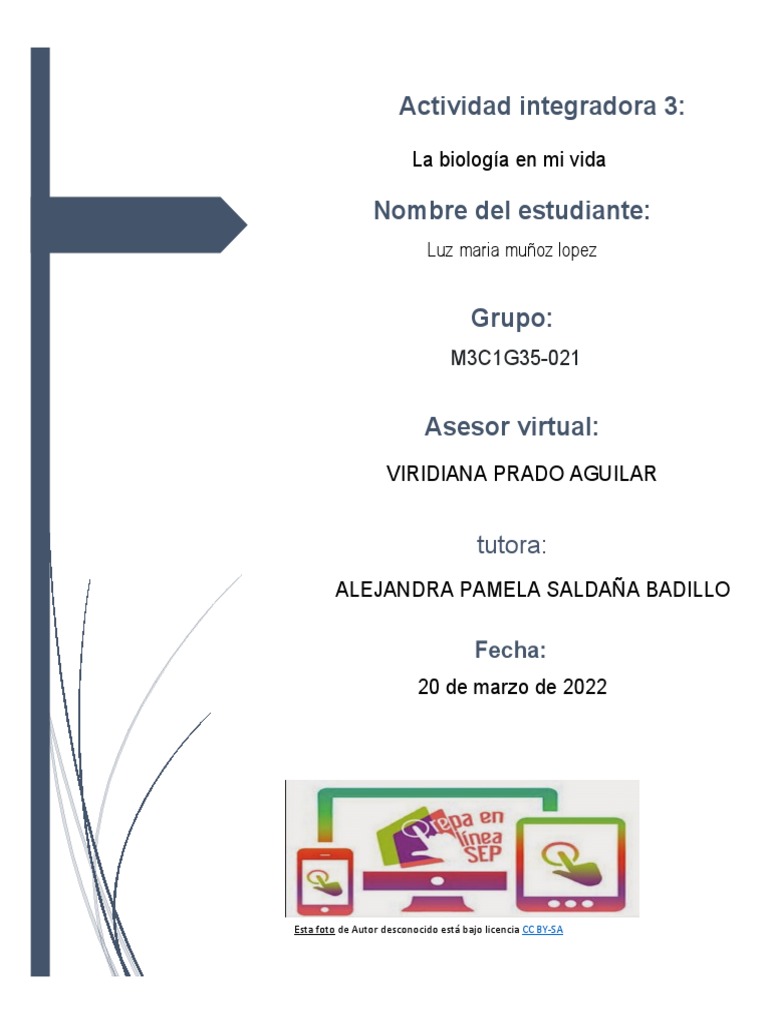 Actividad Integradora 3 La Biologia en Mi Vida | PDF