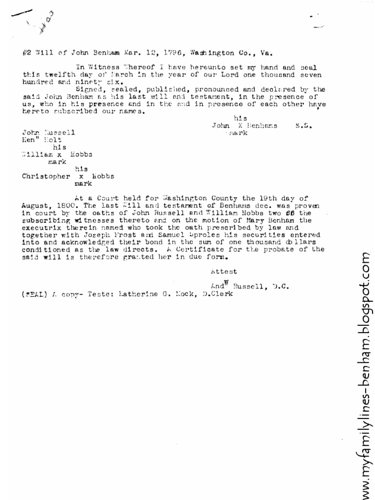 John Benham Will | PDF