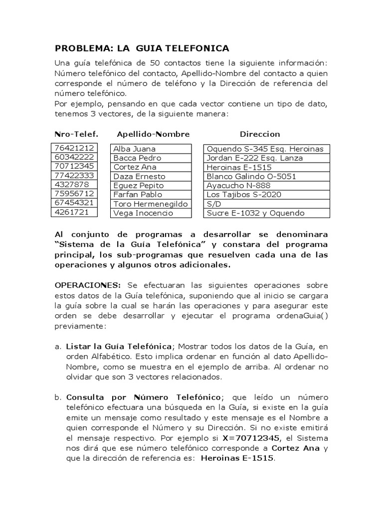 Sistema de Guía Telefónica 2024 | PDF | Ingeniería Informática ...