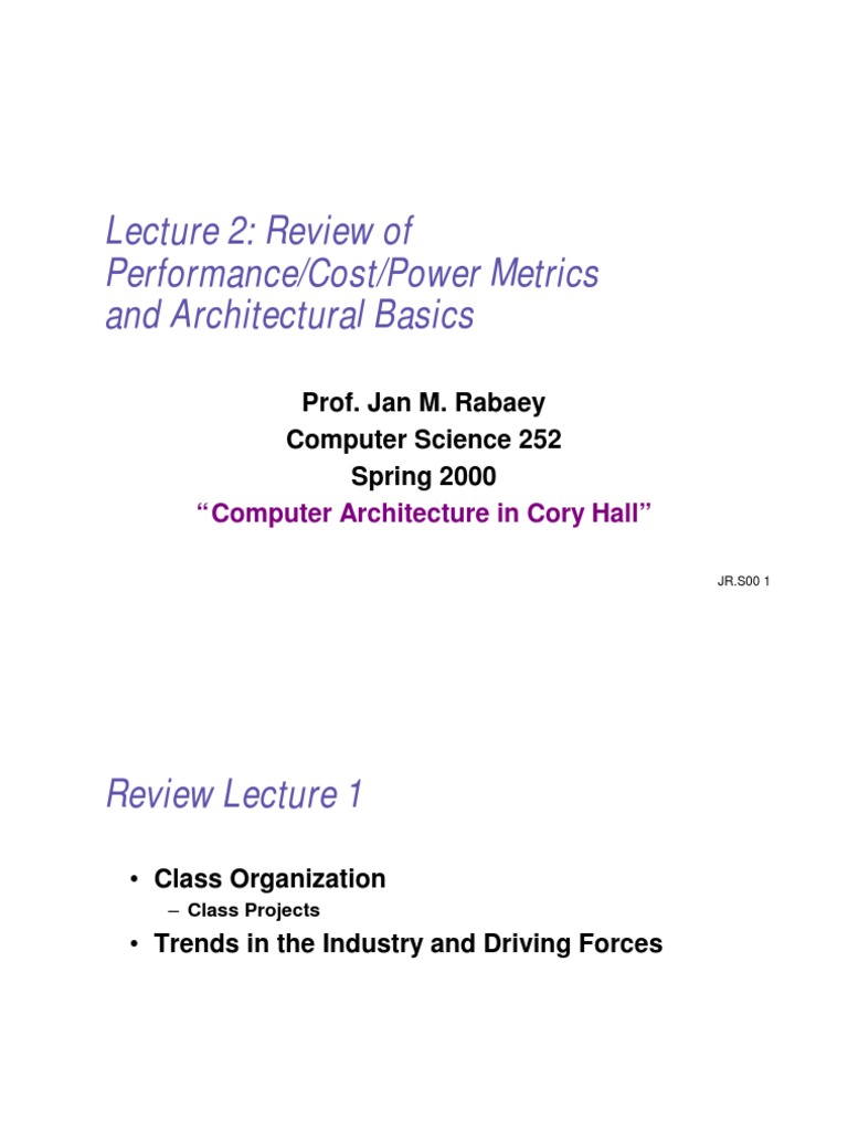 Lec02 Review | PDF | Computer Architecture | Central Processing Unit