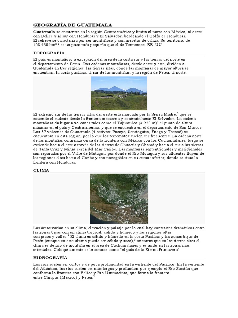 Geografía de Guatemala | Descargar gratis PDF | Geografía | Ciencias de ...