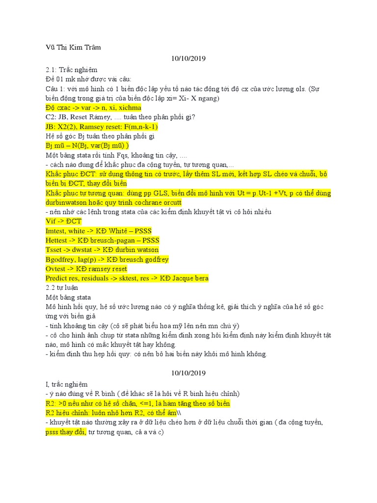 Tổng hợp đề CK KTL đáp án | PDF