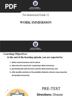 Work Immersion-Module 1 | PDF | Curriculum | Learning