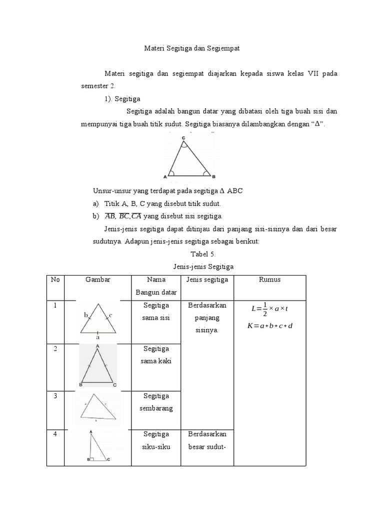 Materi Segitiga Dan Segiempat | PDF