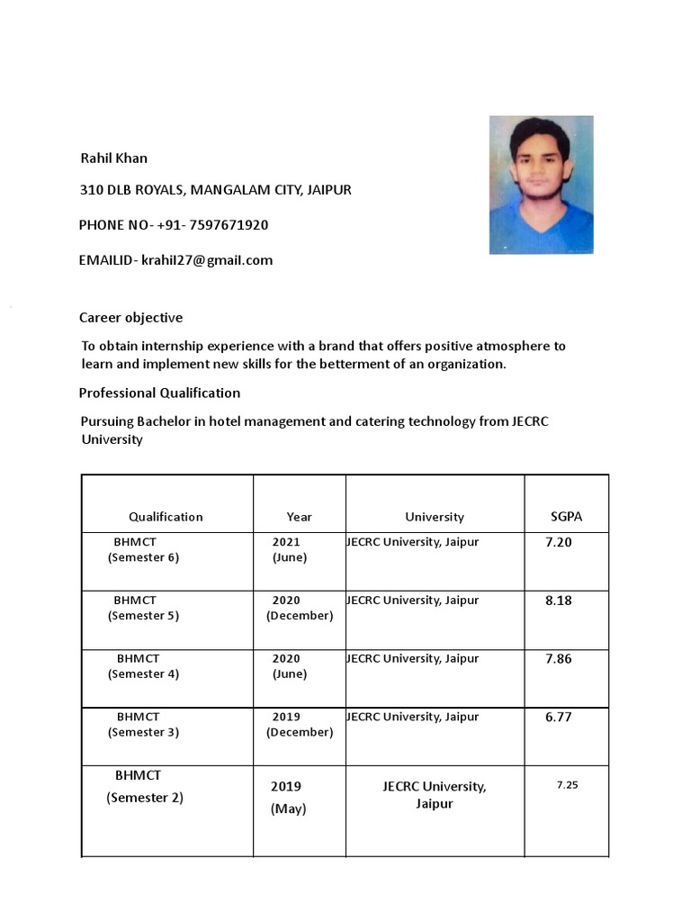 Rahil Khan Resume - Rahil Khan | PDF | Cognition | Learning