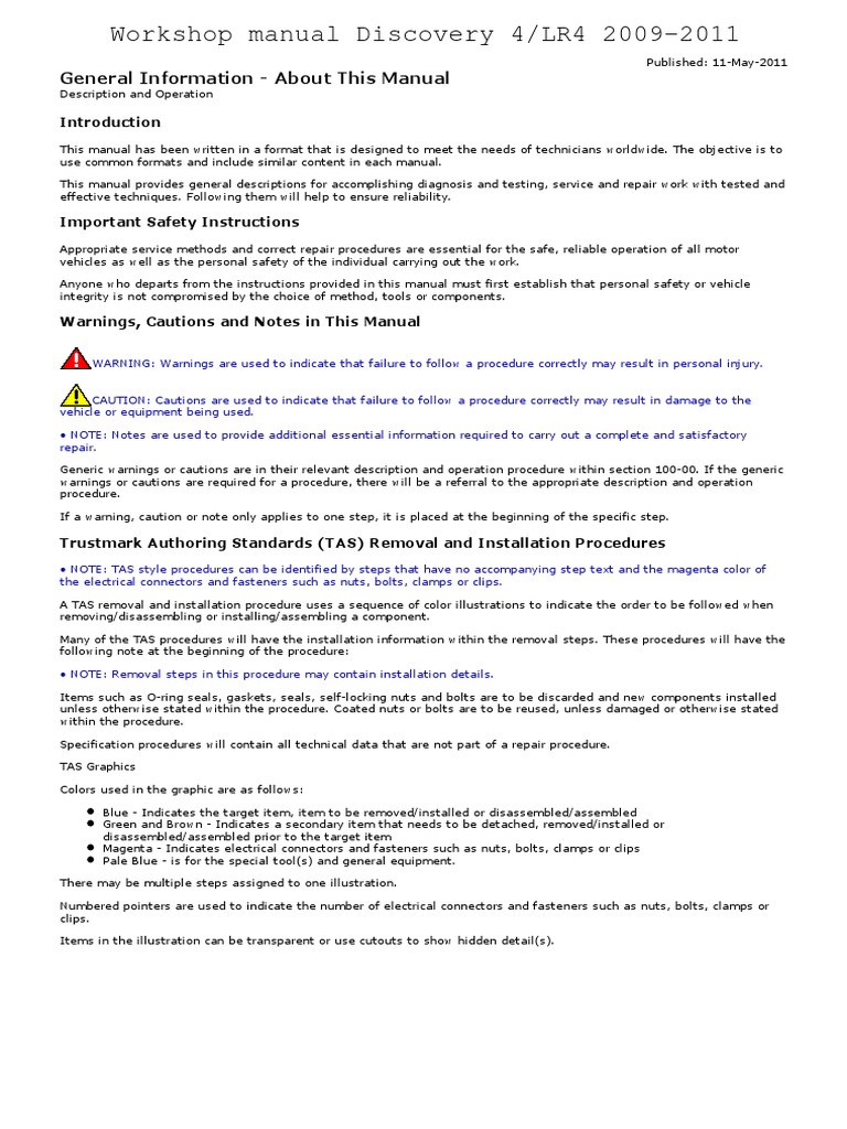 D4 Workshop Manual | PDF