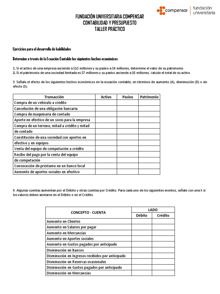 Taller Contabilidad | Descargar gratis PDF | Contabilidad | Tarjeta de ... Taller Contabilidad | Descargar gratis PDF | Contabilidad | Tarjeta de ...