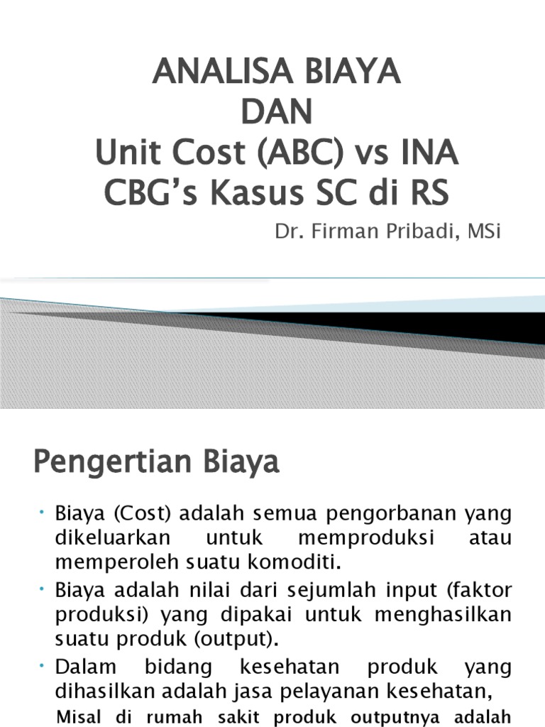 Analisis Biaya RS dan Metode ABC | PDF | Teknologi & Rekayasa