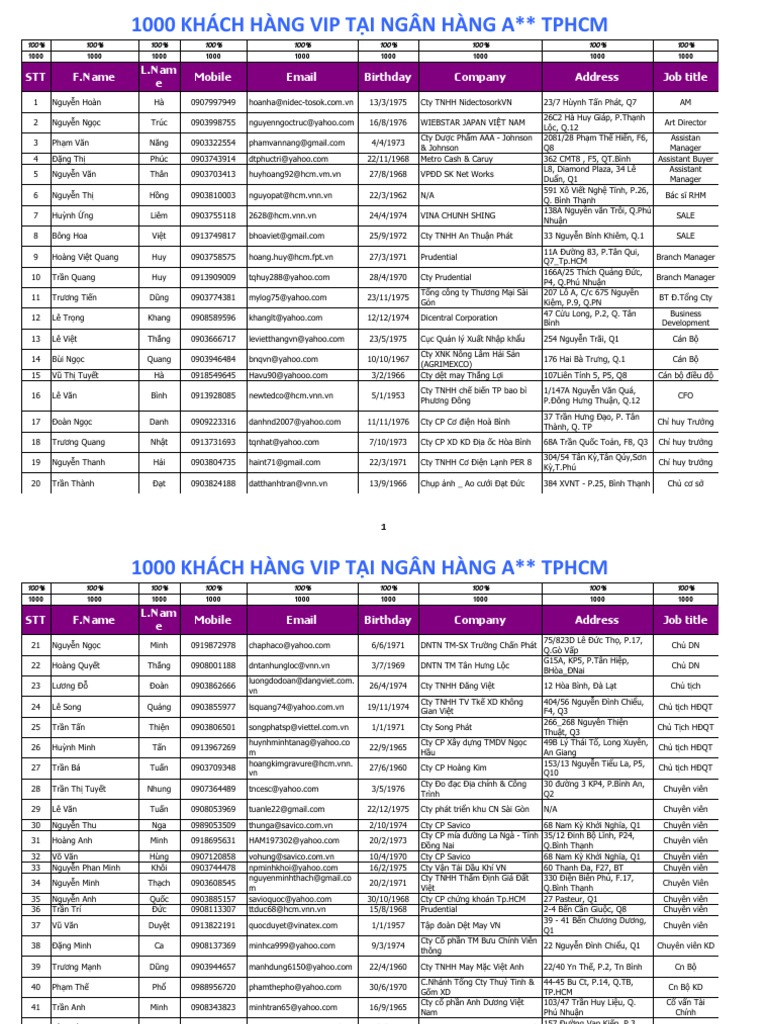 1000 Kh Vip Từ Giám Đốc Trở Lên Gửi Tiết Kiệm | PDF