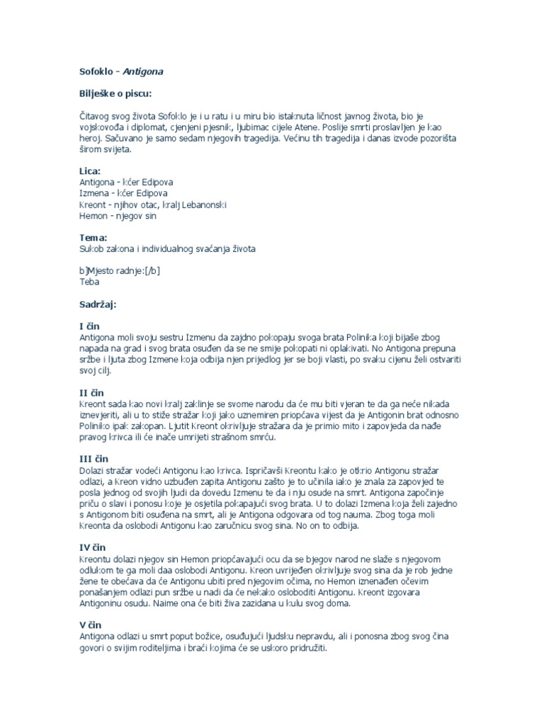 ANtigona - Sofoklo | PDF