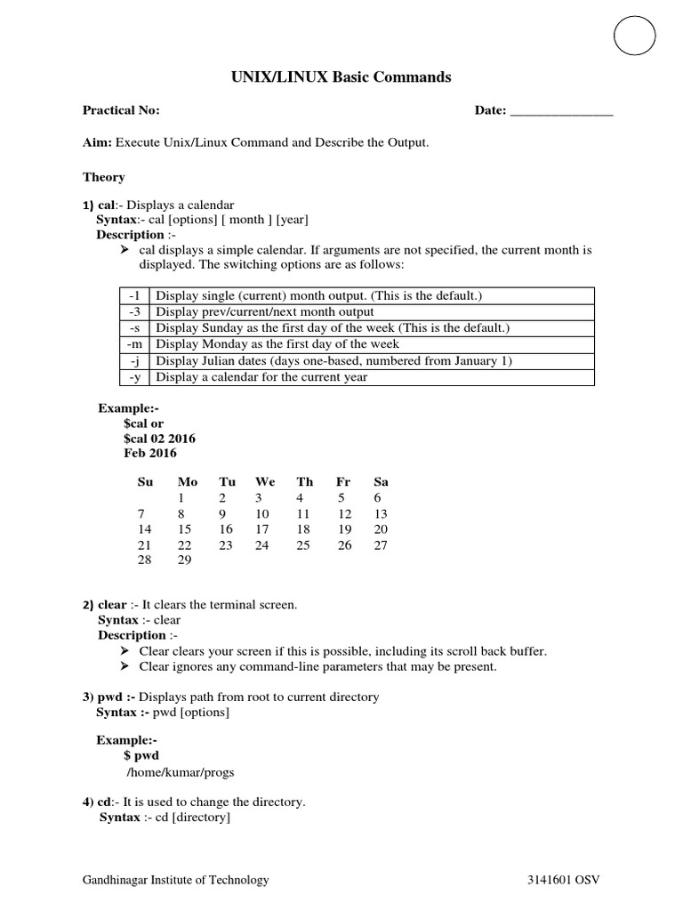 UNIX/LINUX Basic Commands | PDF | Process (Computing) | Computer File