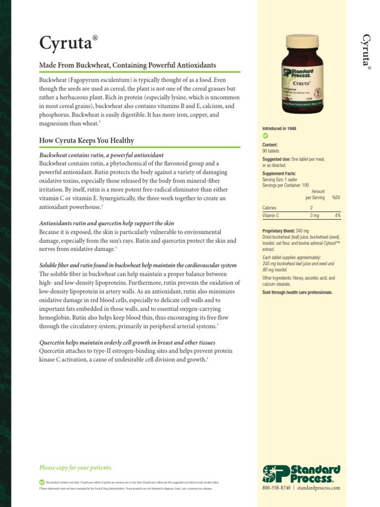 Cyruta: Made From Buckwheat, Containing Powerful Antioxidants | PDF ...