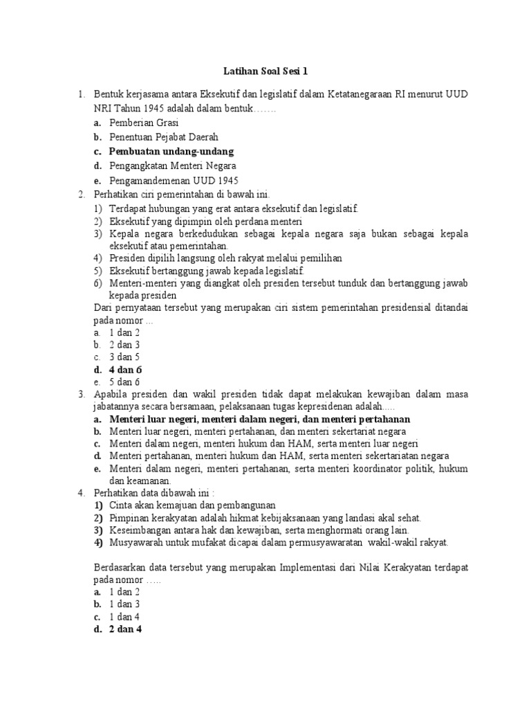 Latihan Soal PPKN | PDF