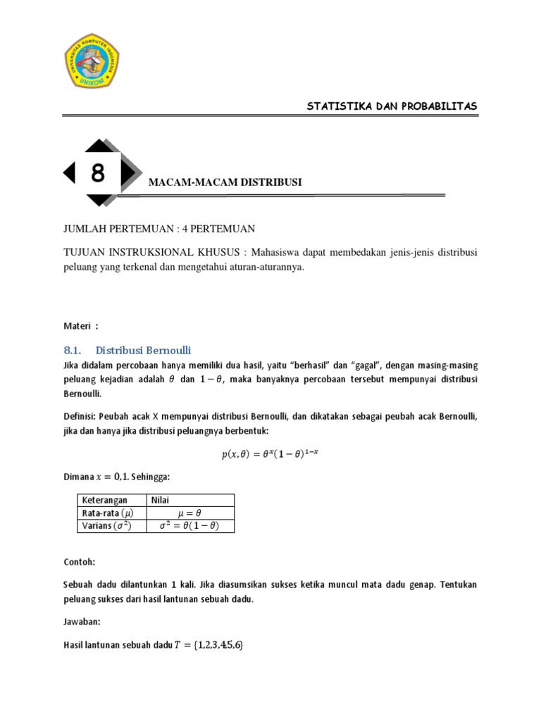 BAB 8 Macam-Macam Distribusi | PDF | Metode & Bahan Ajar