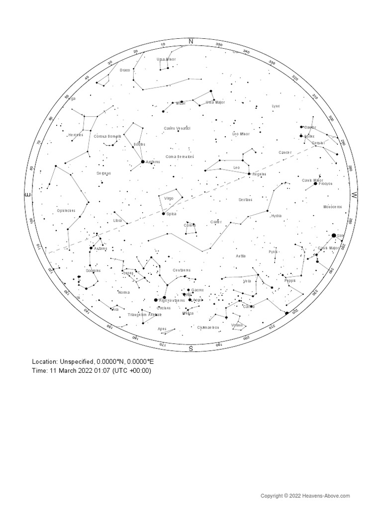 Sky Chart PDF | PDF | Stellar Groupings | Sky Regions