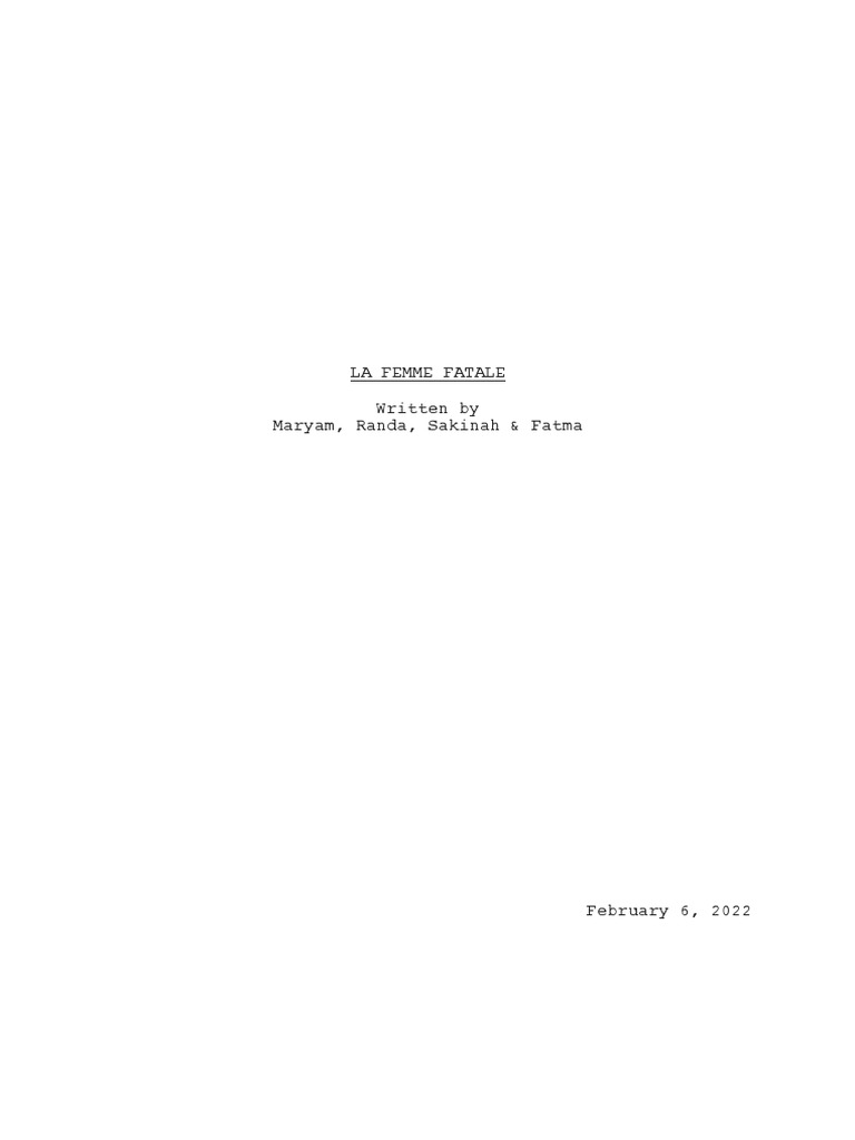 Script Fourth Draft | PDF