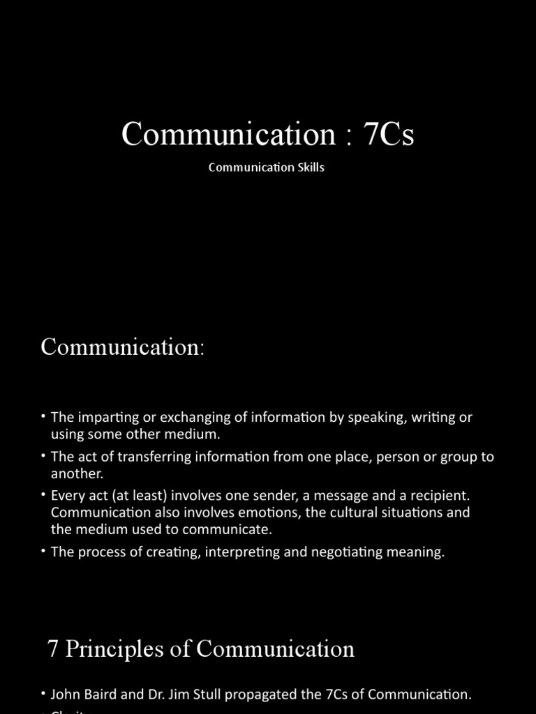 7 C's of Communication | PDF | Communication | Cognition