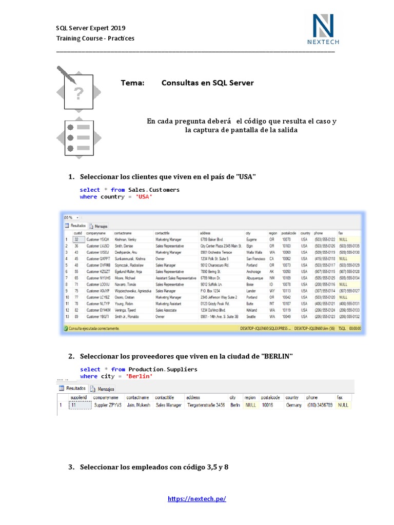 Practica Consultas en SQL Server | PDF | SQL