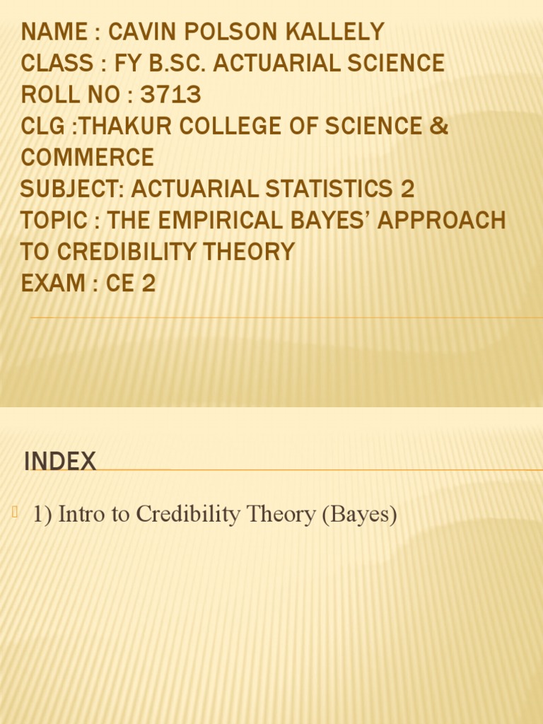 Credibility Theory | PDF | Statistics | Quantitative Research