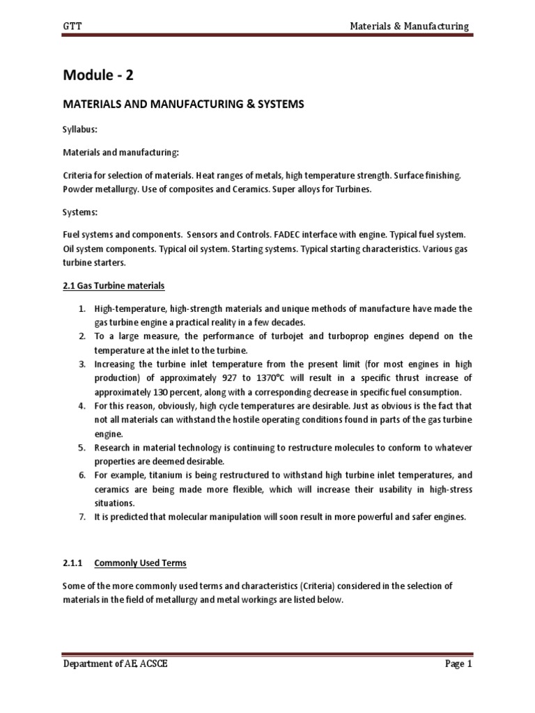 Module - 2: Materials and Manufacturing & Systems | PDF | Metals ...
