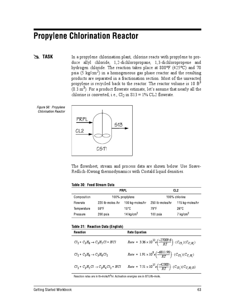 Propylene Chlorination Reactor | PDF | Chlorine | Chemical Reactions