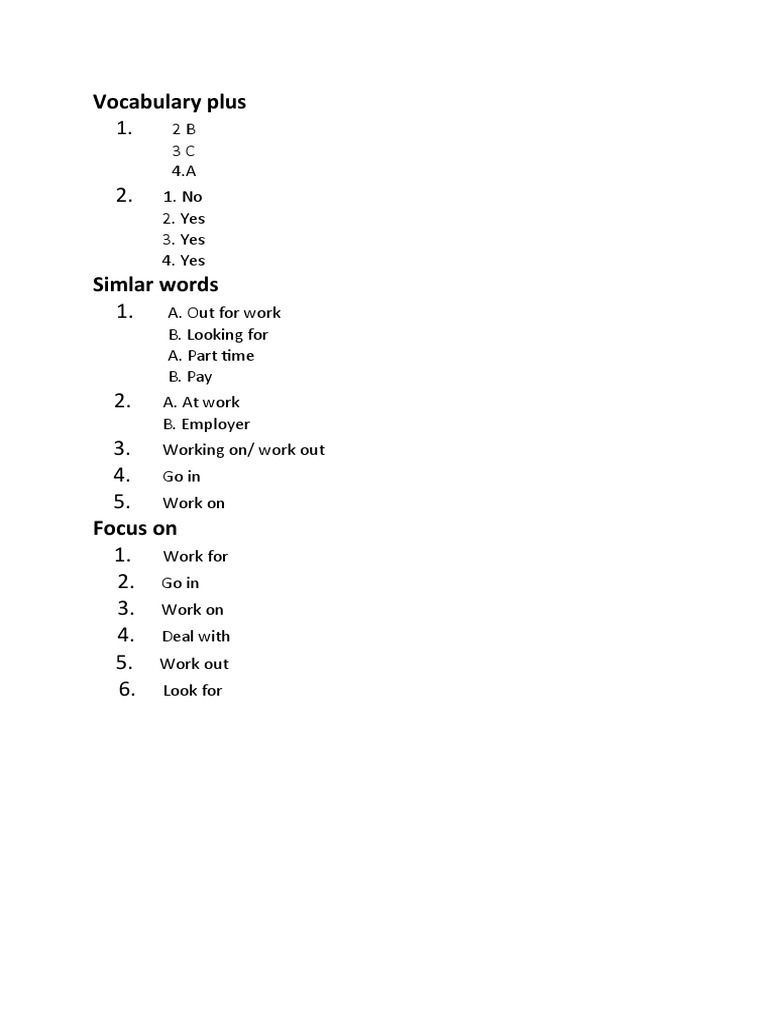 Vocabulary Plus | PDF