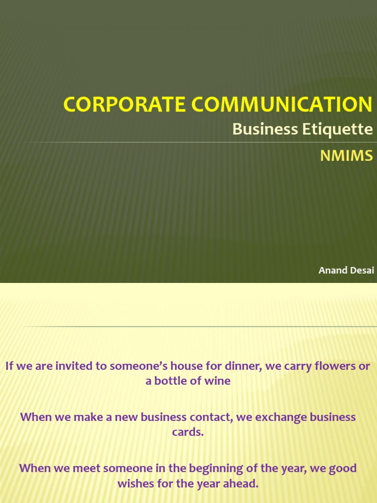 Business Etiquette | PDF | Etiquette