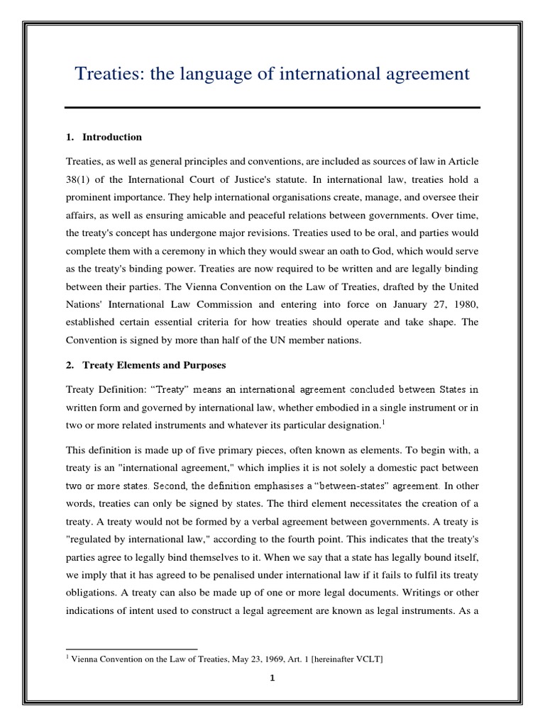 Treaties The Language of International Agreement | PDF | Treaty ...